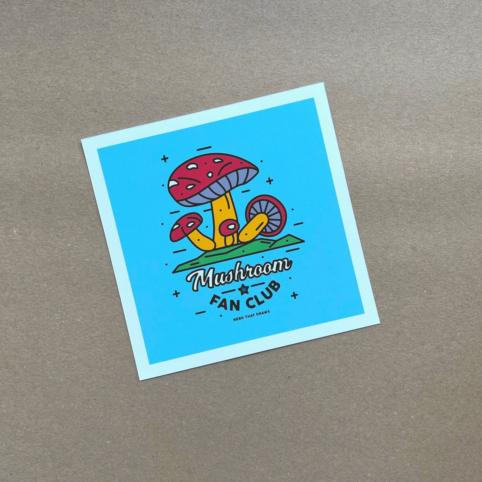 Nerd That Draws - Mushroom Fan Club - Square Art Print – Boulder Rooms